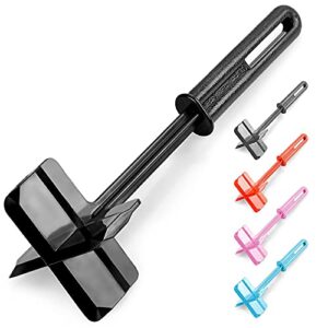 zulay kitchen meat chopper for ground beef and ground beef smasher - durable hamburger chopper, non-scratch meat masher - versatile ground meat chopper and meat masher ground beef (black)