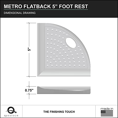 Questech Décor 8 Inch Corner Shower Shelf and 5 Inch Shower Caddy Foot Rest, Metro Flatback Wall Mounted Bathroom Shower Organizer, Oil Rubbed Bronze Finish