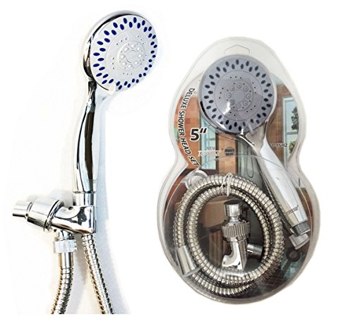 Topzone Details About 5 Way Deluxe Hand Held Shower Head Multi Spray Head Set Chrome Kit Finish