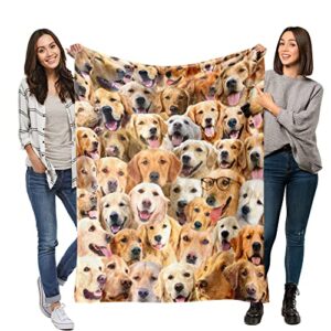 hselogi golden retriever blanket gift for dog lover funny dog print fleece blanket home decor plush fuzzy blanket cute puppy blanket throw for kids girls boy for adult women sofa bed chair 60"x80"