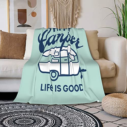 Plush Air Conditioning Throw Blanket, Camping Ultra-Soft Cozy Plush Blankets for Bed Couch Chair Office Living Room 50"x40".