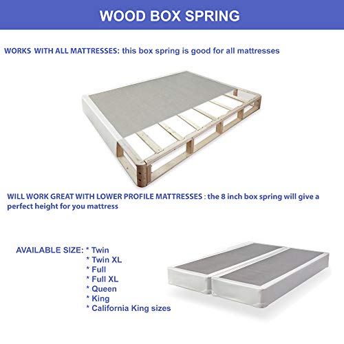 Mattress Solution 8" Assembled Split Box Spring/Foundation for Mattress, Full, Size