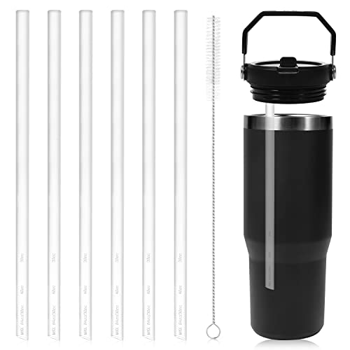 6PCS Replacement Straws Compatible with Stanley IceFlow Stainless Steel Tumbler 30 oz, Reusable Plastic Straws Compatible Apply to Stanley IceFlow 40 oz 20/64 oz Tumbler Stanley Flip Straw Accessories