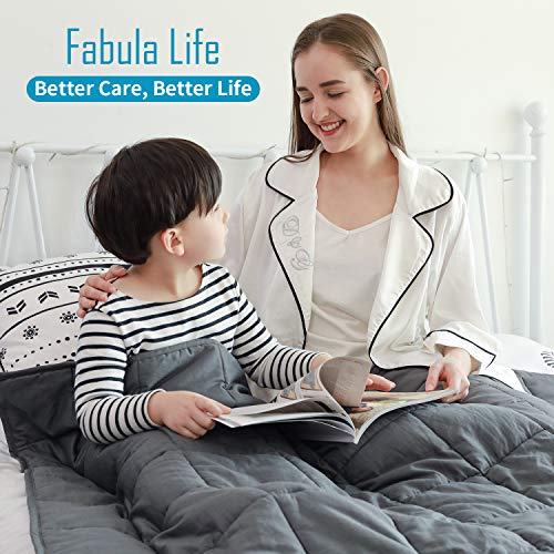 Fabula Life Adult Weighted Blanket(12lbs, 72”x48”, Twin Size), Heavy Blanket with Premium Breathable Cotton and Micro Glass Beads, Calm Deep Sleep