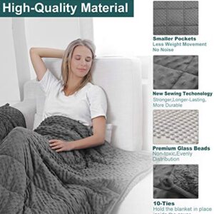 Double Couple Sherpa Fleece Weighted Blanket for Adult 20 lbs 60"x80" Queen Size 160-280 lbs Individuals Extra Fuzzy Throw Blanket Plush Heavy Blanket with Premium Glass Beads for Bed