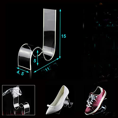 esowemsn 2pcs Clear S-Shaped Acrylic Shoe Display Stand Shoe Risers High Heels Display Risers Supports Shoe Store Shop Rack for Sandal, Casual Shoes, High Heels, Sports Shoes