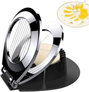 egg slicer, bibury egg slicer for hard boiled eggs, egg cutter heavy duty for egg strawberry mushroom soft fruit, stainless steel wire with 3 slicing styles, easy to clean