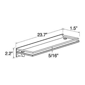 Ginger 2835T-24/PC Surface Tempered Glass Bathroom Toiletry Shelf, Polished Chrome