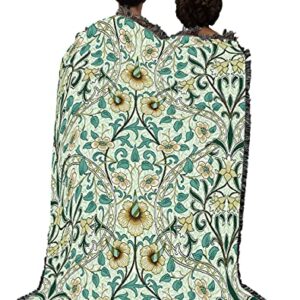 Pure Country Weavers William Morris Daffodil Meadow Blanket - Arts & Crafts - Gift Tapestry Throw Woven from Cotton - Made in The USA (72x54)