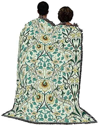 Pure Country Weavers William Morris Daffodil Meadow Blanket - Arts & Crafts - Gift Tapestry Throw Woven from Cotton - Made in The USA (72x54)