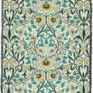 Pure Country Weavers William Morris Daffodil Meadow Blanket - Arts & Crafts - Gift Tapestry Throw Woven from Cotton - Made in The USA (72x54)