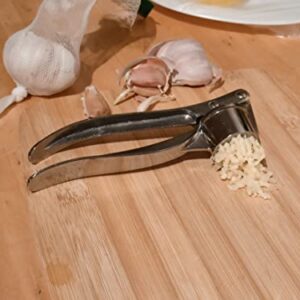 Garlic Press Mincer Ginger Crusher Squeezer Heavy Duty Metal Garlic Presser Chopper Slicer (Classic)