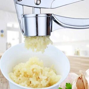 Garlic Press Mincer Ginger Crusher Squeezer Heavy Duty Metal Garlic Presser Chopper Slicer (Classic)