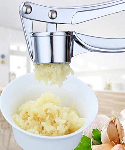 Garlic Press Mincer Ginger Crusher Squeezer Heavy Duty Metal Garlic Presser Chopper Slicer (Classic)