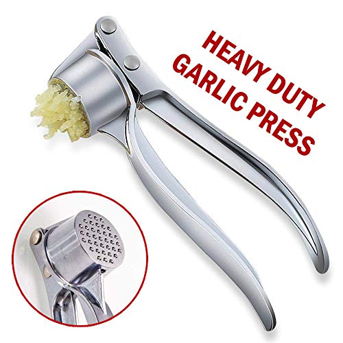 Garlic Press Mincer Ginger Crusher Squeezer Heavy Duty Metal Garlic Presser Chopper Slicer (Classic)