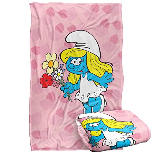 The Smurfs Blanket, 36"x58" Smurfette Silky Touch Super Soft Throw Blanket