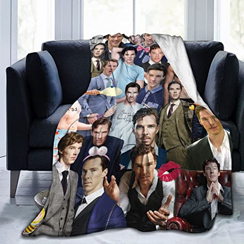 Blanket Benedict Cumberbatch Soft and Comfortable Warm Fleece Blanket for Sofa,Office Bed car Camp Couch Cozy Plush Throw Blankets Beach Blankets