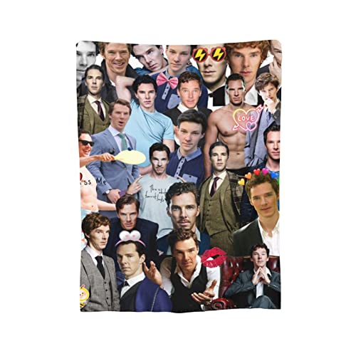 Blanket Benedict Cumberbatch Soft and Comfortable Warm Fleece Blanket for Sofa,Office Bed car Camp Couch Cozy Plush Throw Blankets Beach Blankets