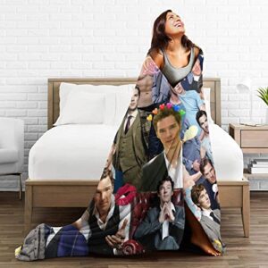 Blanket Benedict Cumberbatch Soft and Comfortable Warm Fleece Blanket for Sofa,Office Bed car Camp Couch Cozy Plush Throw Blankets Beach Blankets