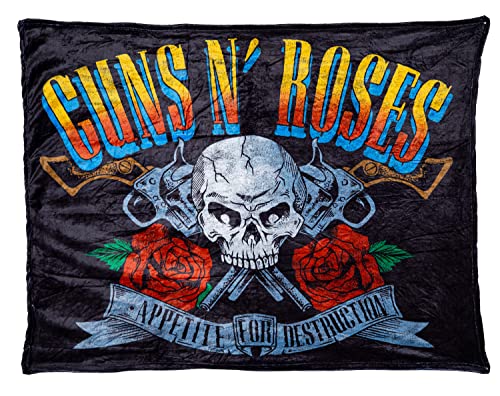 Calhoun Guns N Roses Appetite for Destruction Plush Throw Blanket (50" by 60")