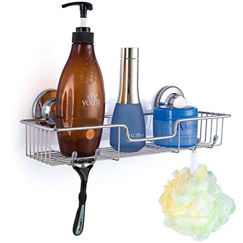 iPEGTOP Suction Cup shower caddy and Double Hooks