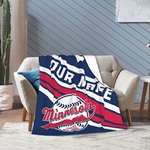 Wream Custom Blanket for Bed Fans Gift Baseball City Name and Number Winter Summer Fleece Throw Blankets Personalized, 40'x50', 50'x60', 60'x80', Optional【40x50】【50x60】【 60x80】inch