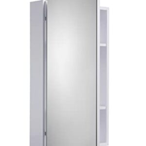 Croydex Dawley Single Door, Surface Mount Flexi-Fix Easy Hanging System Medicine Cabinet, 20 in (W) x 26 in (H), White Steel