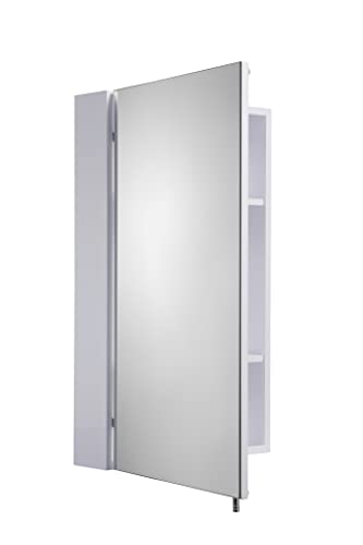 Croydex Dawley Single Door, Surface Mount Flexi-Fix Easy Hanging System Medicine Cabinet, 20 in (W) x 26 in (H), White Steel