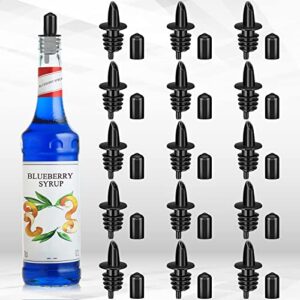 bottle pourers syrup pourer pour spouts including snow cone syrup liquor bottle pourers and rubber pourers dust cap covers pourers dispenser accessories(30 pcs)