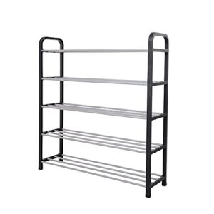 1ABOVE 5 Tier Shoe Rack Organiser, Heavy duty storage unit, Quick Assembly No Tools Required, Holds upto 15-20 pairs (BLACK)