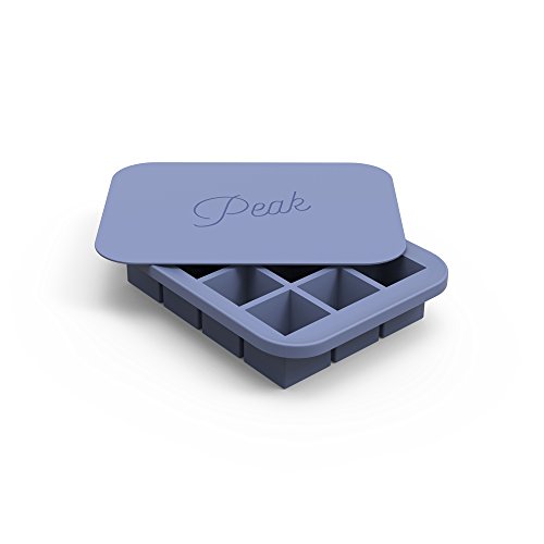 W&P Peak Silicone Everyday Ice Tray w/ Protective Lid | Easy to Remove Ice Cubes | Food Grade Premium Silicone | Dishwasher Safe, BPA Free,Peak Blue,Single ,