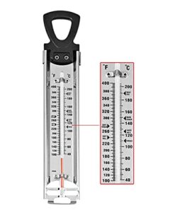 candy thermometer with pot clip & hanging ring handle stainless steel cooking thermometer food thermometer deep fry thermometer classic candy thermometer