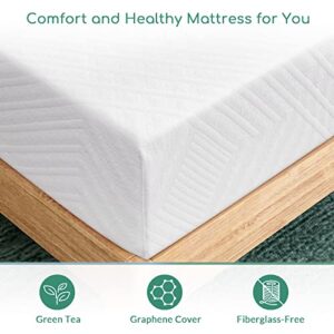 Airdown Queen Mattress, 8 Inch Memory Foam Mattress in a Box, Queen Size Mattress Green Tea Gel Foam Infused for Cool Sleep, Medium Firm Mattress Queen for Pressure Relief, CertiPUR-US Certified