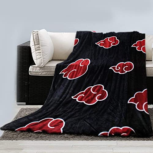 JUST FUNKY Naruto Shippuden Fleece Throw Blanket | 45 x 60 Inches | Featuring TheIconic Akatsuki Cloud Symbol | Bed Couch Blanket | Room Décor | Anime Blanket | Officially Licensed