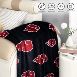 JUST FUNKY Naruto Shippuden Fleece Throw Blanket | 45 x 60 Inches | Featuring TheIconic Akatsuki Cloud Symbol | Bed Couch Blanket | Room Décor | Anime Blanket | Officially Licensed