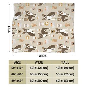 Throw Blanket Soft Flannel Blanket Warm Blankets Brown Boston Terrier Dog Lightweight Tufted Fuzzy Flannel Fleece for All Seasons,Bed Couch/Sofa/Chair,60"x50"