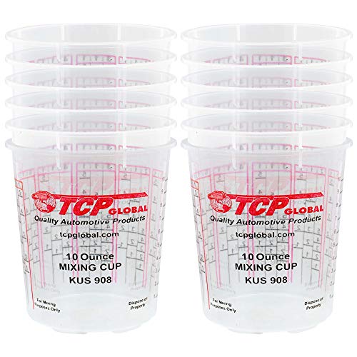 Custom Shop Box of 12 Each - 10 Ounce Paint Mixing Cups Cups Have calibrated Mixing ratios on Side of Cup Box of 12 Cups Epoxy Resin