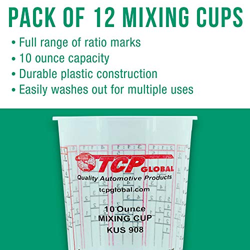 Custom Shop Box of 12 Each - 10 Ounce Paint Mixing Cups Cups Have calibrated Mixing ratios on Side of Cup Box of 12 Cups Epoxy Resin