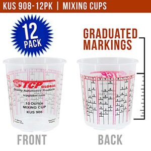 Custom Shop Box of 12 Each - 10 Ounce Paint Mixing Cups Cups Have calibrated Mixing ratios on Side of Cup Box of 12 Cups Epoxy Resin