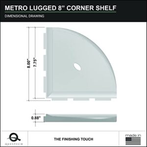 Questech Décor 8 Inch Corner Shower Shelf and 5 Inch Shower Caddy Soap Dish, Metro Lugged Back for New Construction, Mounted Bathroom Shower Organizer, Copper Finish