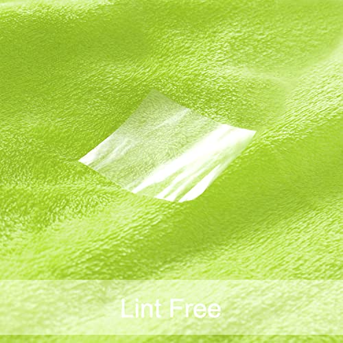 uxcell Flannel Fleece Blanket Twin Size - Soft Lightweight Plush Microfiber Bed Blanket for Sofa or Couch, Machine Washable Blankets Fleeces, Chartreuse 60x78 Inch