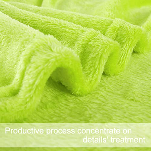 uxcell Flannel Fleece Blanket Twin Size - Soft Lightweight Plush Microfiber Bed Blanket for Sofa or Couch, Machine Washable Blankets Fleeces, Chartreuse 60x78 Inch