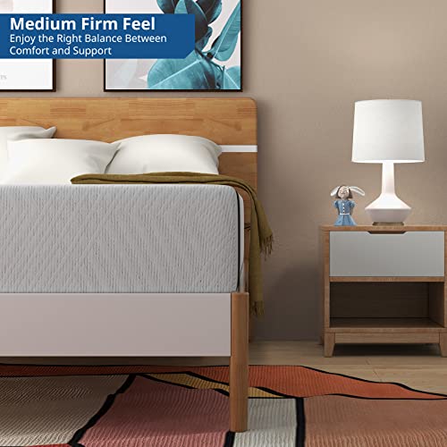 FONTOI Queen Size Mattress in a Box, 10 inch Bed Mattresses, Cooling Gel Green Tea Memory Foam, Medium Firm (10IN-MEGO-Queen)