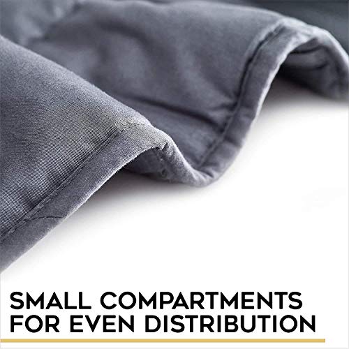 YnM Weighted Blanket with Cotton Duvet Bundle | 60''x80'' 25lbs, Queen Size Bed, Suit for One Person(~240lbs) | Dark Grey