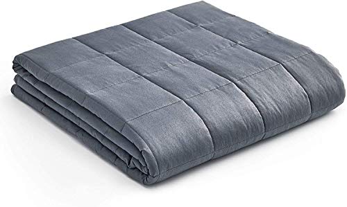 YnM Weighted Blanket with Cotton Duvet Bundle | 60''x80'' 25lbs, Queen Size Bed, Suit for One Person(~240lbs) | Dark Grey