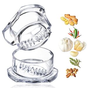 nextrend garlic twister 4th gen - ginger, herb, nuts, garlic - handheld kitchen mincer, easy to clean! (clear)