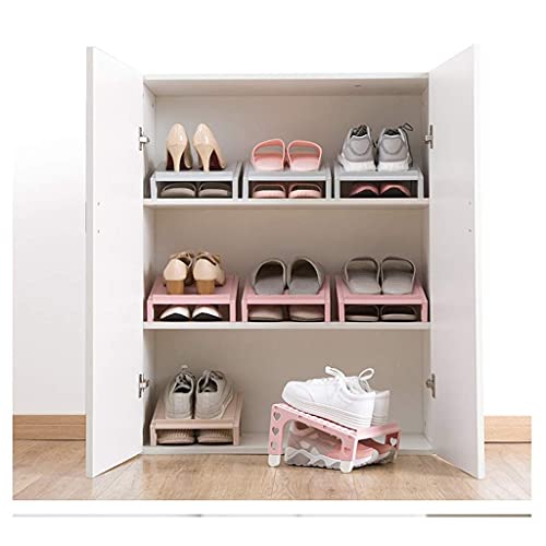 HTLLT Practical and Convenient Shoe Slots Organizer Adjustable Shoe Racks Space Saver Shoe Holder 3 Piece Set,Blue