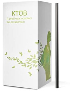 200 count 100% compostable plant-based pla straws-ktob biodegradable black cocktail drinking plasticless straws-eco friendly plastic bar straws