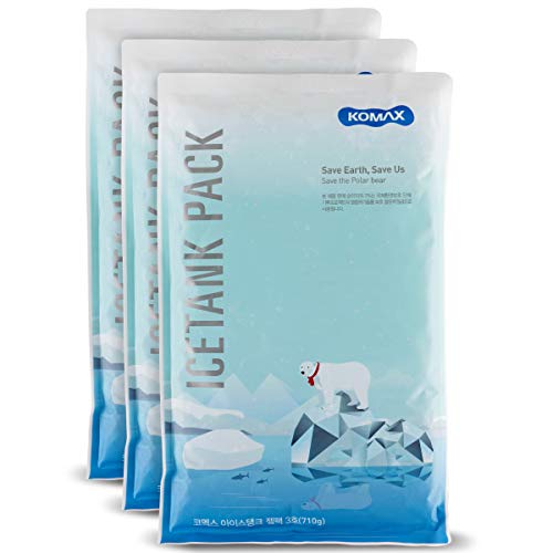 Komax Large Reusable Ice Packs for Coolers – 12 to 15 Hours of Cold Gel Ice Pack for Cooler Set – Slim & Flexible Freezer Packs – Ice Packs for Lunch Bags (3-Pack, 11.4" x 7")