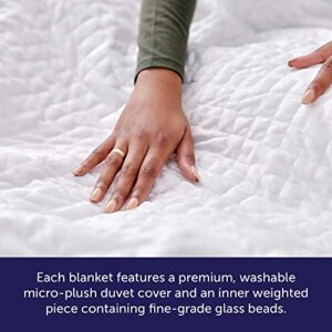 Gravity Blanket The Original Weighted Blanket for Adults, 20 lbs White 48"x72" with Washable Removable Microfiber Duvet Cover & Weighted Sleep Mask, Grey, 1 Pound, Better Rest & Sleep